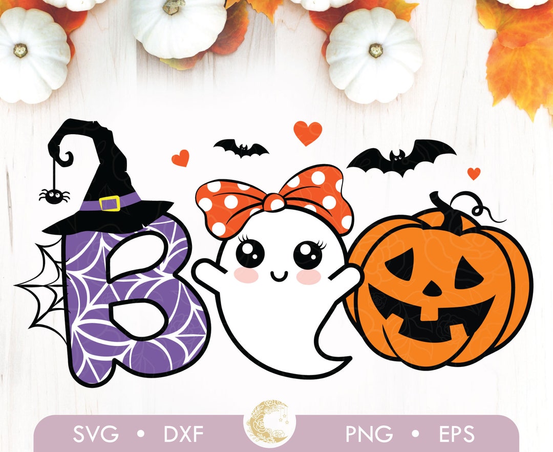 Halloween Boo Cute Ghost SVG, Boo SVG, Boo Girl Sublimation, Halloween ...