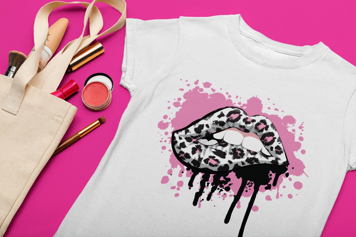 Leopard Lips Sublimation, Leopard Dripping Lips, Pink Lips, Leopard ...