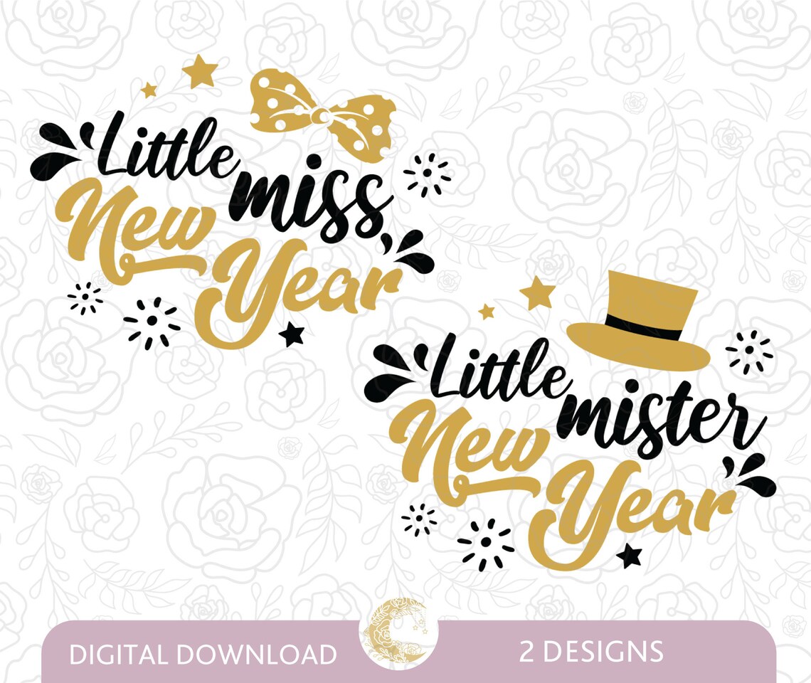 Little New Year Bundle Svg, Little Miss New Year Bundle Svg, Little ...