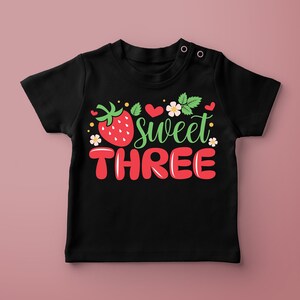 Sweet Three Svg, Sweet of the Three Strawberry Svg, Berry Third Baby ...