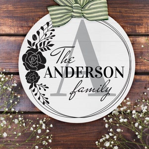 Family Name Floral Wreath SVG Bundle: Surname Monogram Cut Files ...