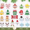 DIY Santa Split Monogram SVG, Christmas Santa Claus Split Frame ...