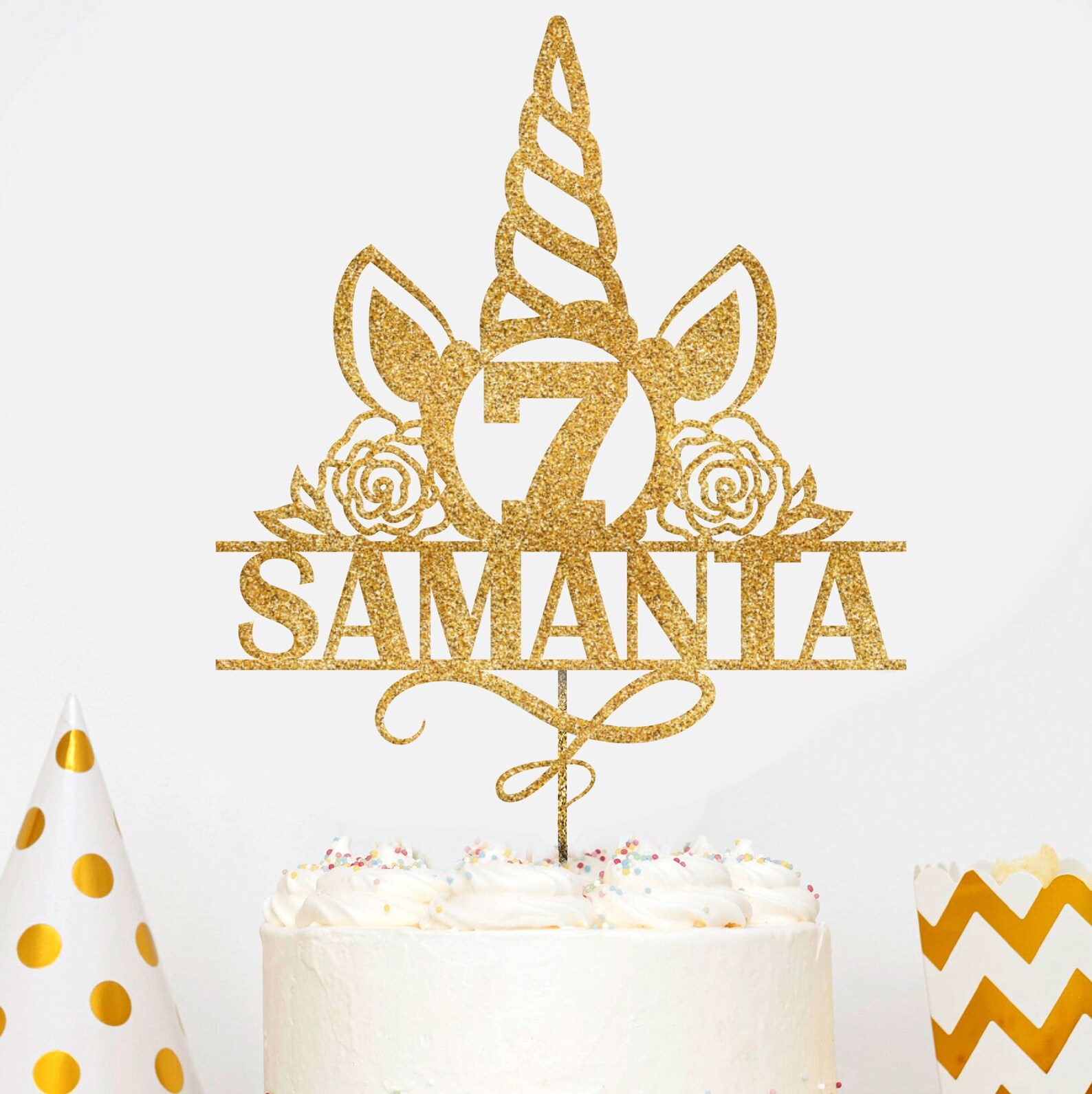 Girl Birthday Cake Topper Bundle SVG Cake Topper Numbers Kid - Etsy