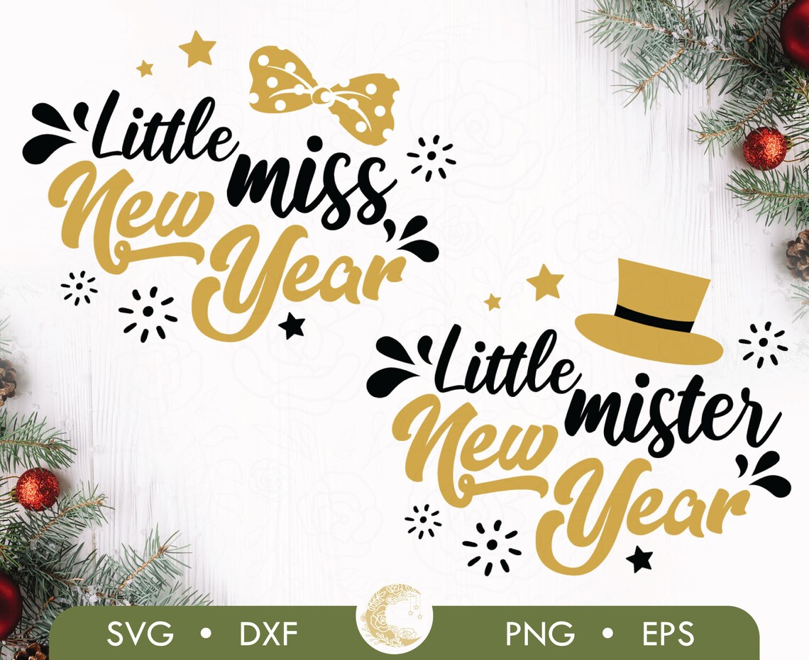 Little New Year Bundle Svg, Little Miss New Year Bundle Svg, Little ...