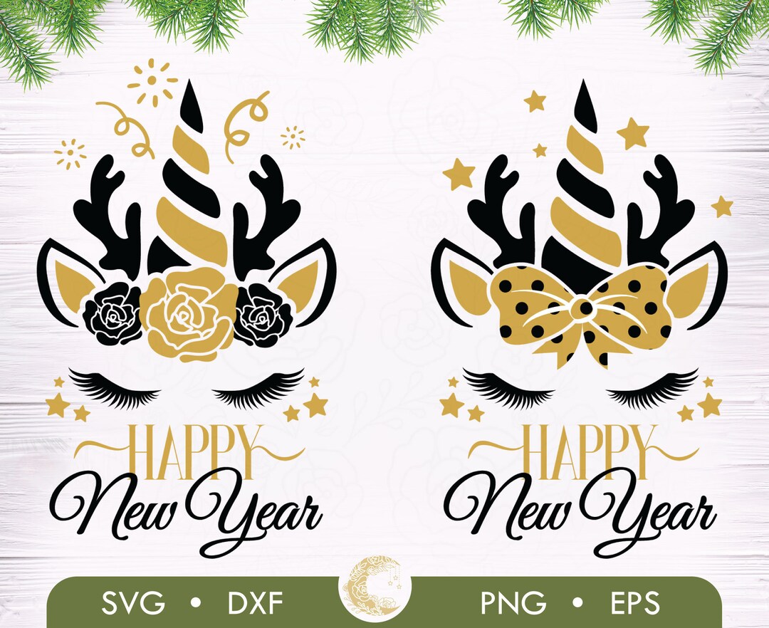 Happy New Year Unicorn Svg, Unicorn Bundle Svg, New Year Girl Svg ...