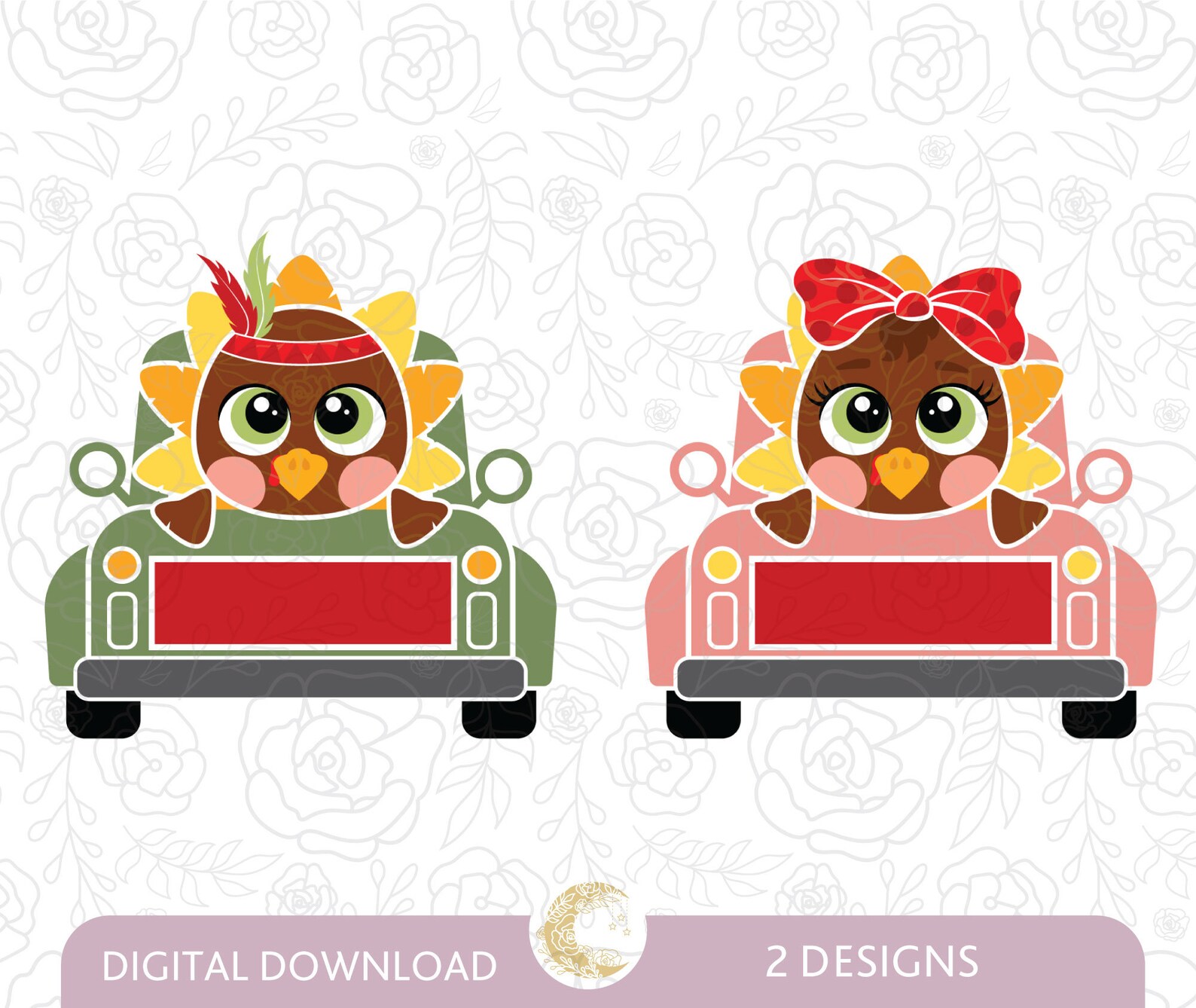 Thanksgiving Truck Monogram Bundle Svg Baby Turkey Monogram - Etsy