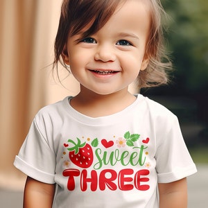 Sweet Three Svg, Sweet of the Three Strawberry Svg, Berry Third Baby ...