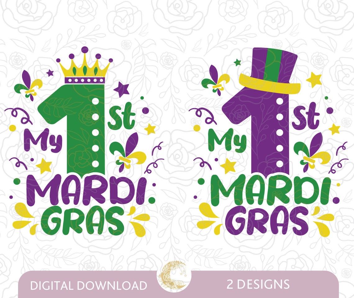 My First Mardi Gras Bundle SVG Baby Mardi Gras Number Design - Etsy