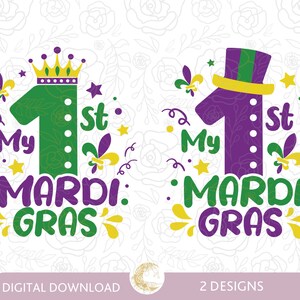 My First Mardi Gras Bundle SVG, Baby Mardi Gras Number Design SVG ...