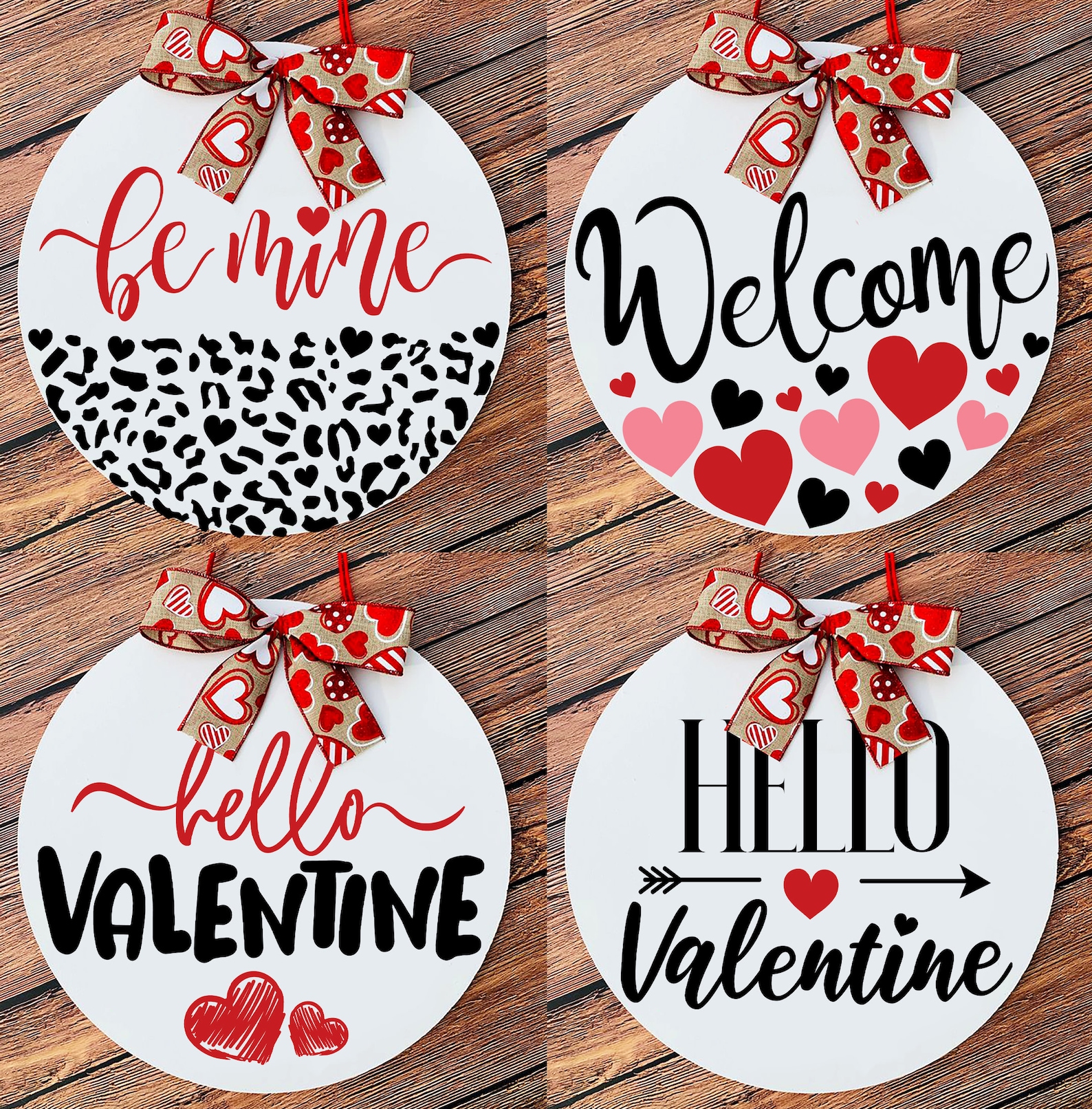 Valentine Welcome Sign Bundle SVG Valentine's Day Welcome - Etsy