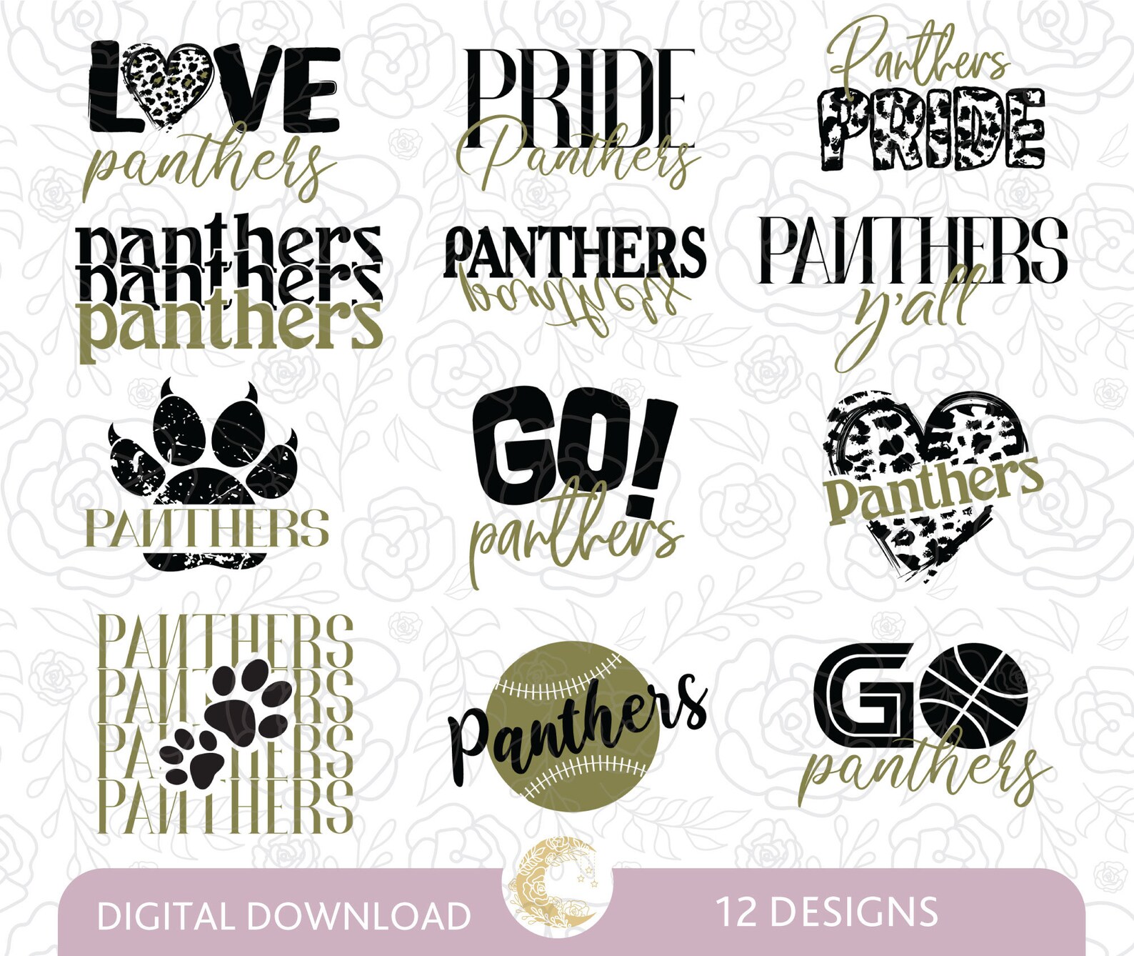 Panthers Mascot Bundle SVG Go Panthers SVG Panthers Pride - Etsy