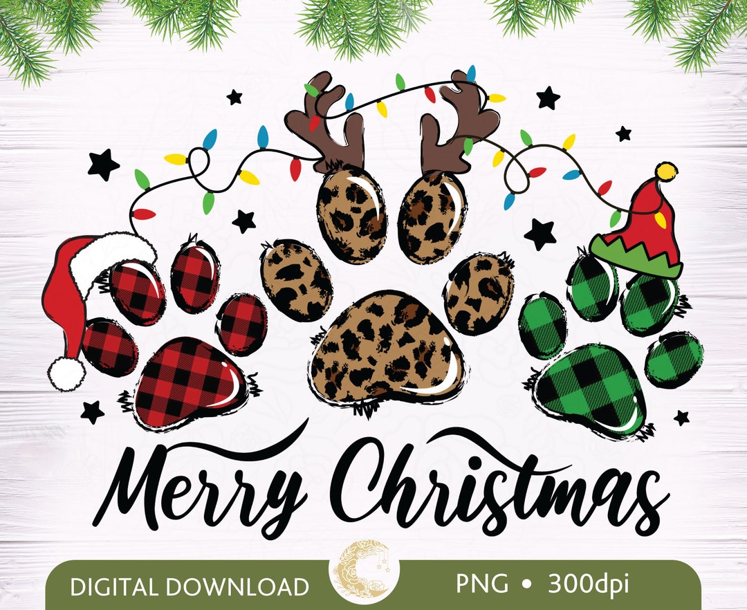 Merry Christmas Paw Png, Happy Pawlidays PNG, Fur PNG, Christmas ...