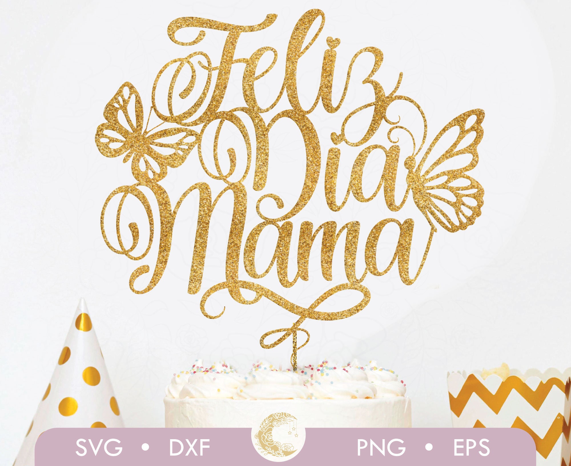 Feliz Dia Mama cake topper svg Happy Mother's Day Cake - Etsy España