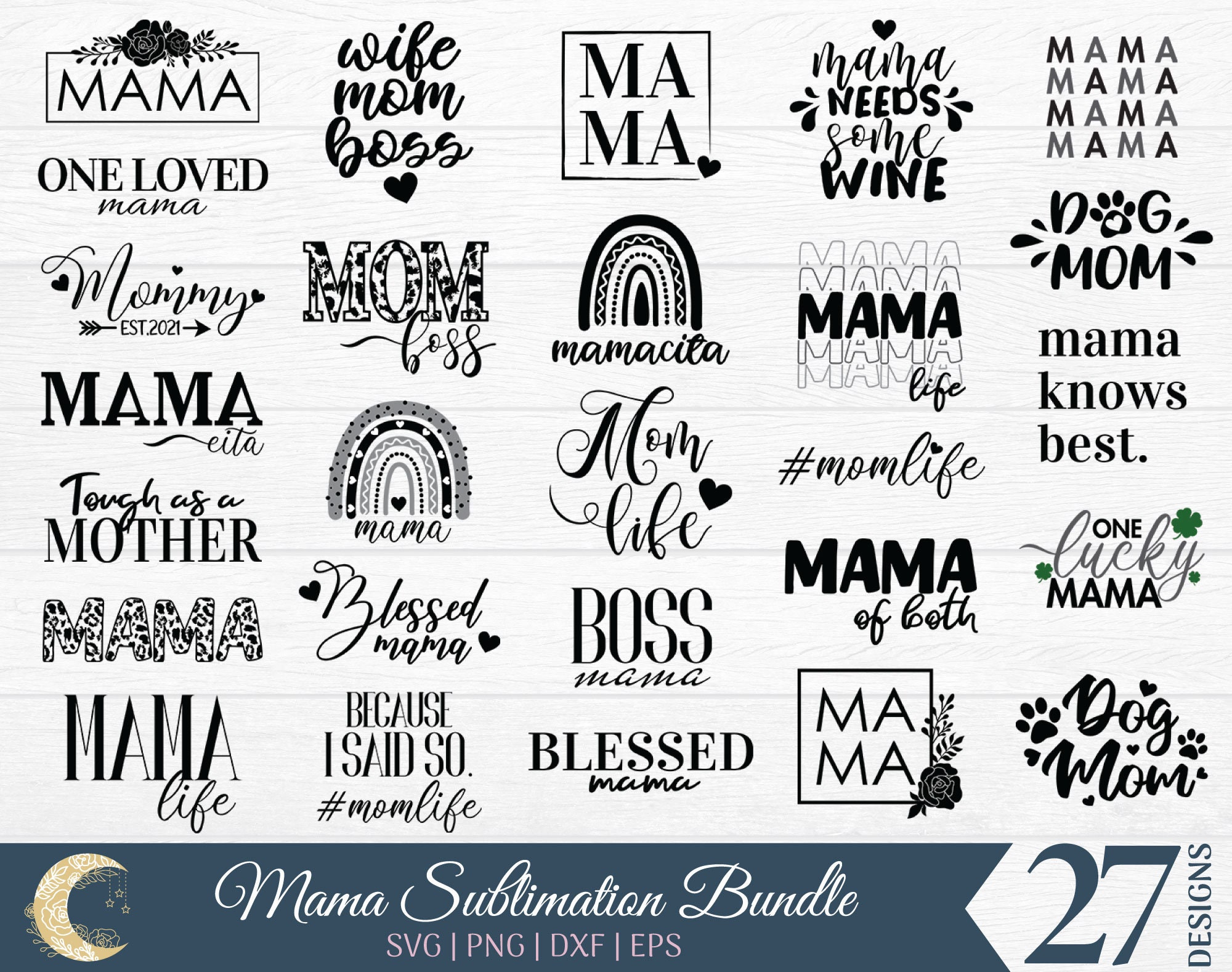 Mama Bundle SVG Mom SVG Mom Life Quote Svg Mom Cut Files | Etsy
