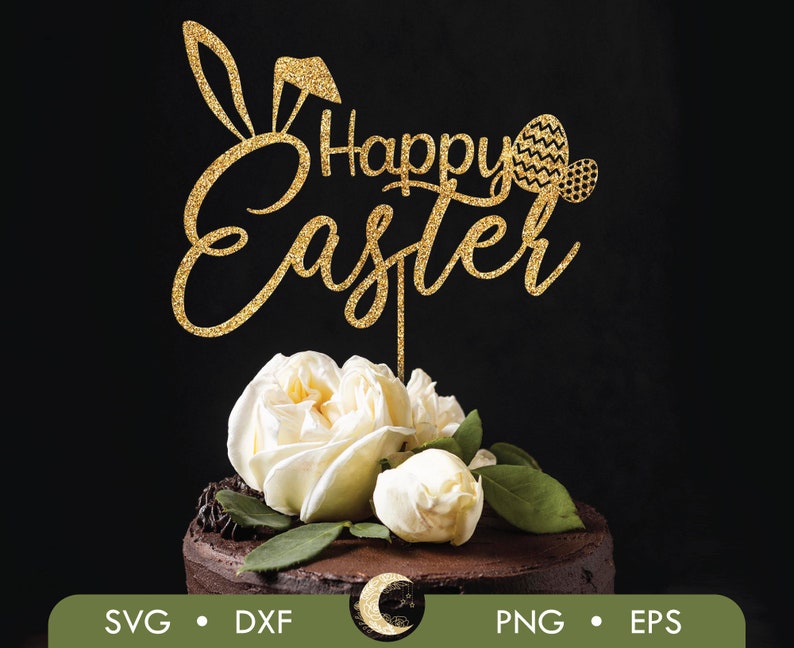 Happy Easter Cake Topper SVG, Happy Easter Cutout Svg, Christian ...