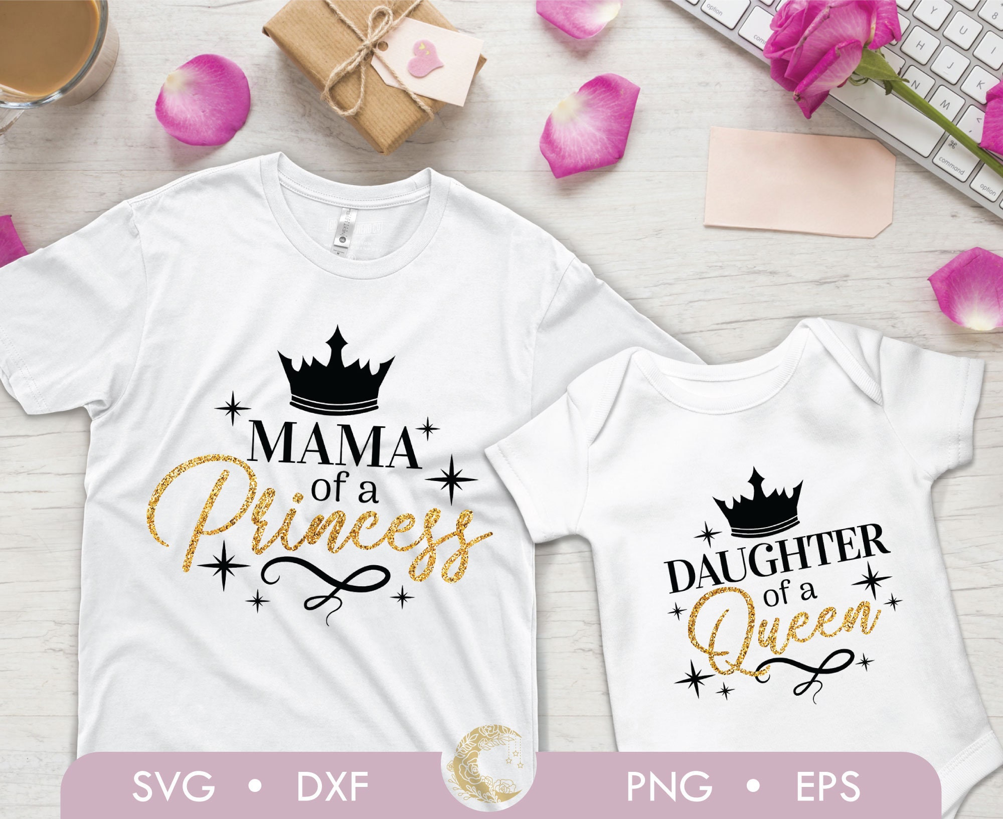 Mama of a Princess Daughter of a Queen Svg Girl Mom Matching - Etsy