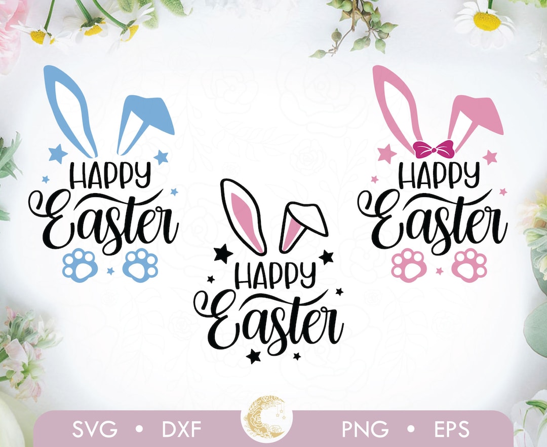 Happy Easter Bundle SVG, Bunny Easter Svg, Bunny Bundle Svg, Rabbit ...