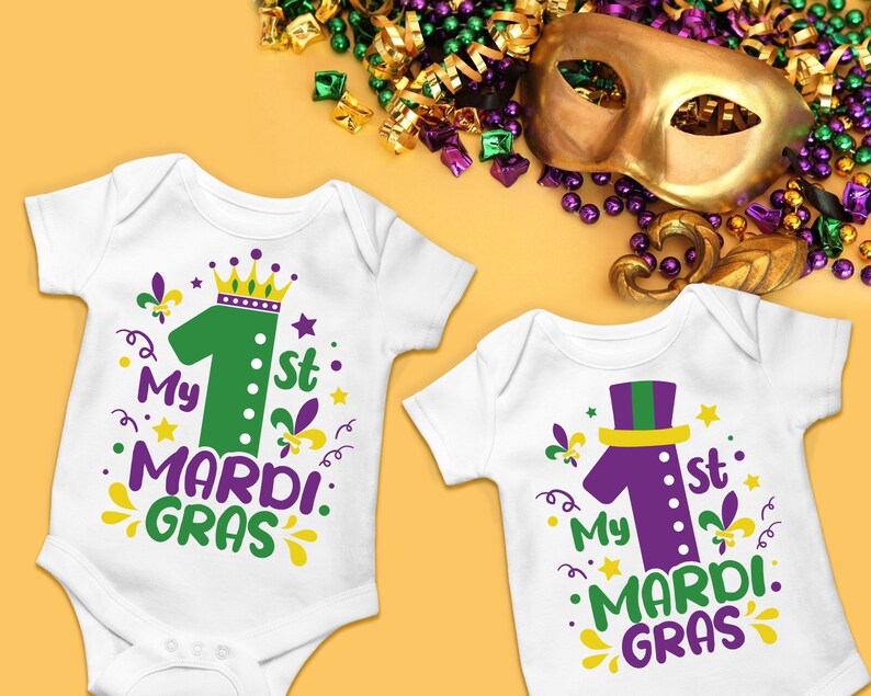My First Mardi Gras Bundle SVG, Baby Mardi Gras Number Design SVG ...