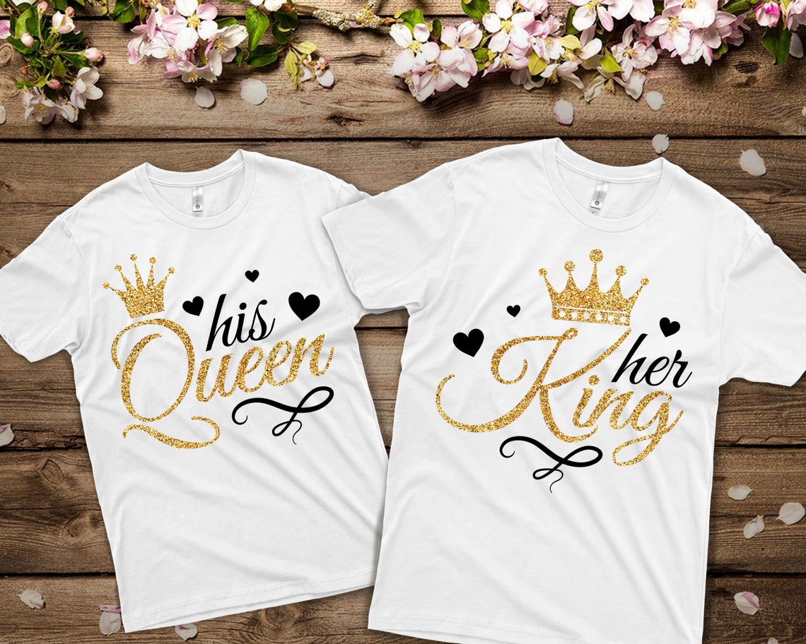 His Queen Her King Svg King and Queen Svg Couple Shirt - Etsy Canada