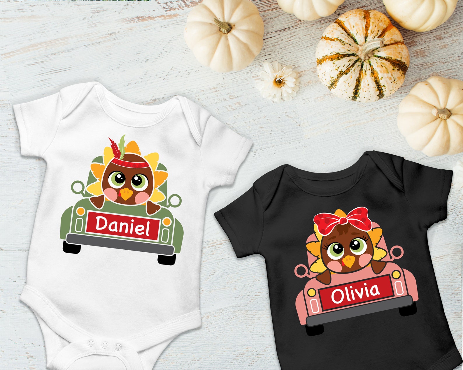 Thanksgiving Truck Monogram Bundle Svg Baby Turkey Monogram - Etsy