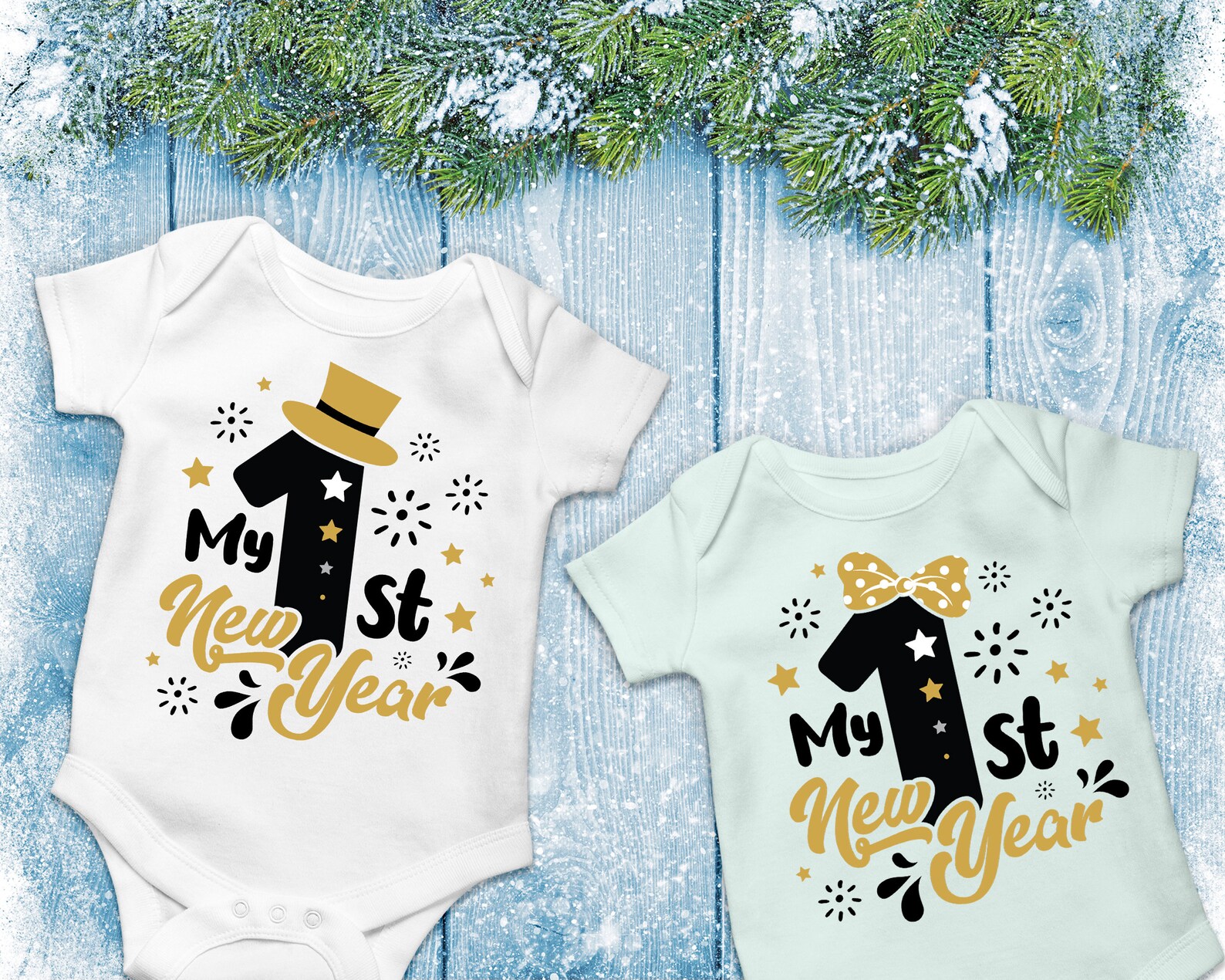 My First New Year SVG Bundle, Baby New Year Design (digital Download ...