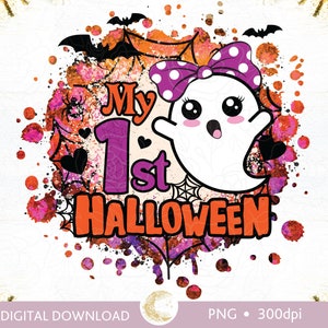 My 1st Halloween PNG, My First Halloween Girl Png, Baby's 1st Halloween ...