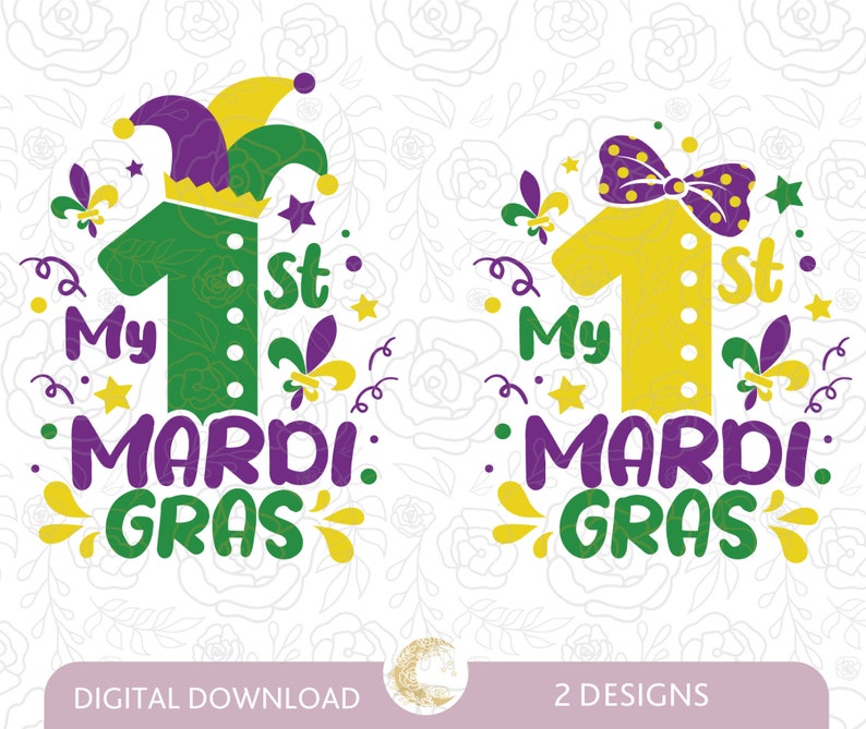 My First Mardi Gras Bundle SVG Baby Mardi Gras Number Design - Etsy