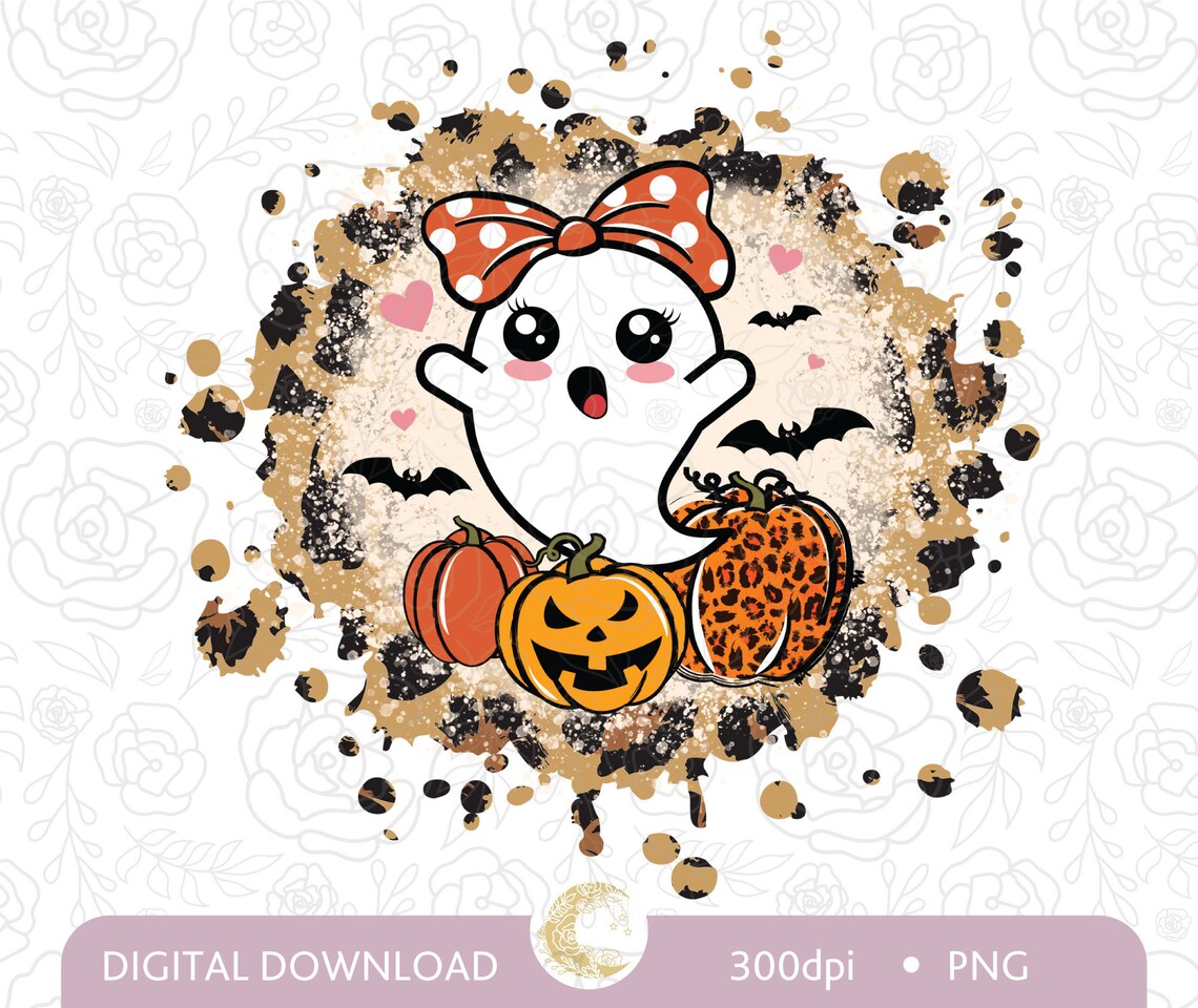 Cute Girl Ghost PNG, Baby Boo Girl PNG, Halloween Sublimation, Fall ...