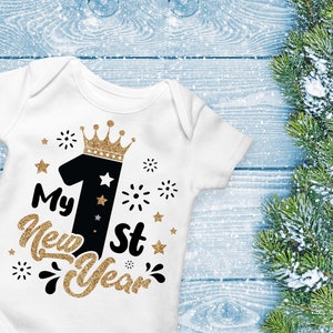 My First New Year SVG, Baby New Year Number Design SVG, New Year ...