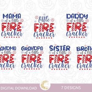 Little Firecracker Family Bundle SVG, Mama of a Little Firecracker Svg ...