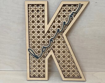 Rattan Alphabet Boho Nursery Decor| Personalised Room Decor |rattan ...
