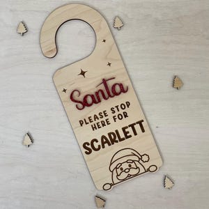 Personalised Door Hanger Santa Please Stop Here / Door Hanger / Father ...