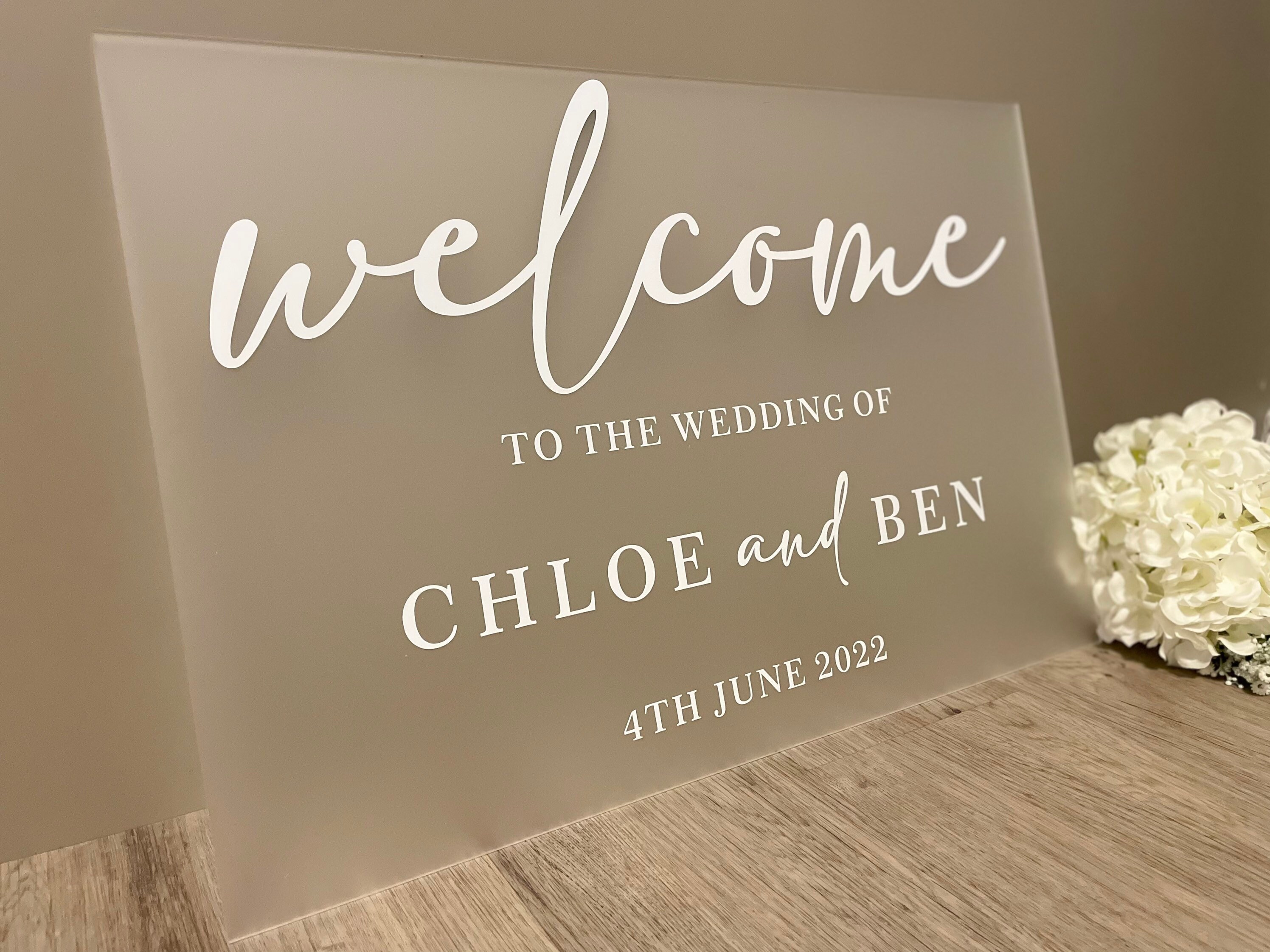 Wedding Welcome Sign / A2 Acrylic Sign / Personalised Sign / | Etsy