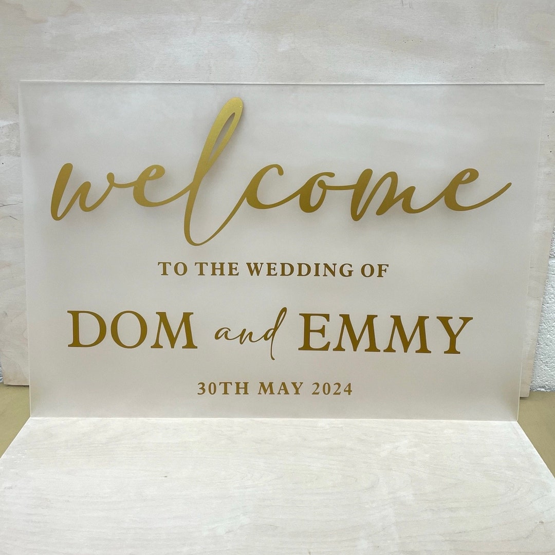 Wedding Welcome Sign / A2 Acrylic Sign / Personalised Sign / Acrylic ...