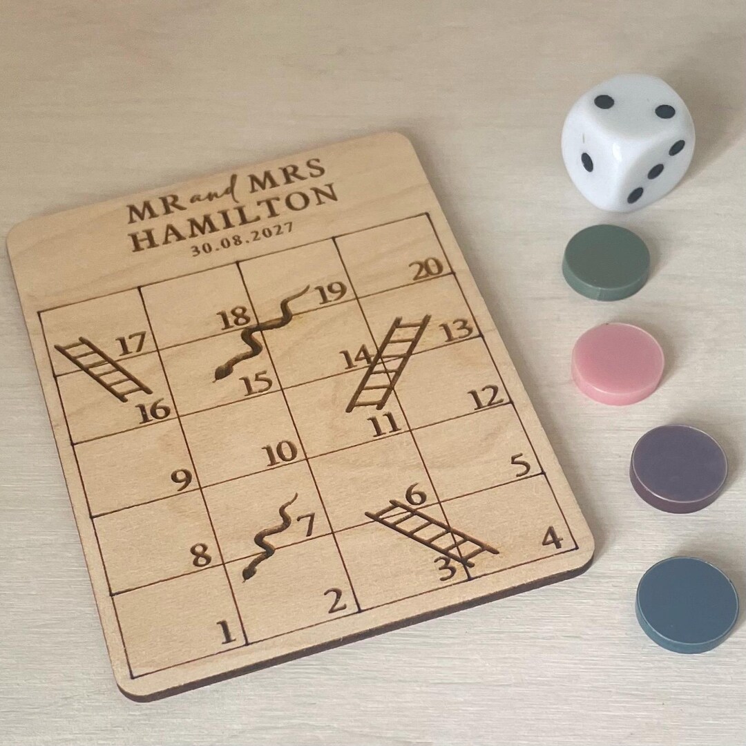 Personalised Snakes and Ladders Game: Table Top Wedding Favour - Etsy