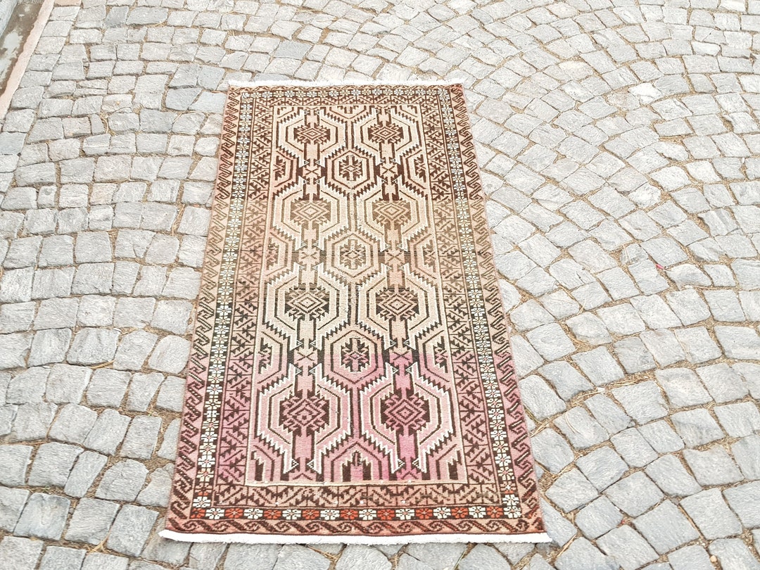 Turkish Rug Geometric Rug Turkish Rug Rug Pink Color Vintage Rug 5.8x4 ...
