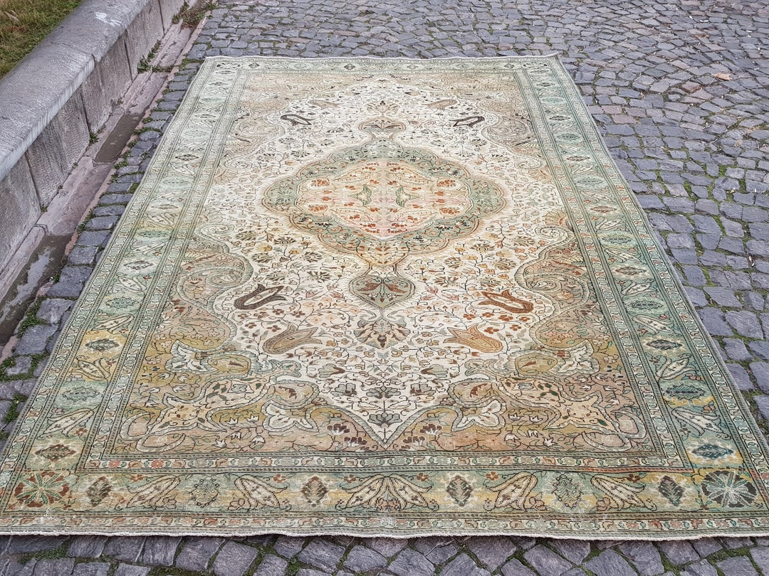 Muted Rug Handmade Rug 10.5 X 6.8 Feet, Anatolian Rug, Vintage Rug ...