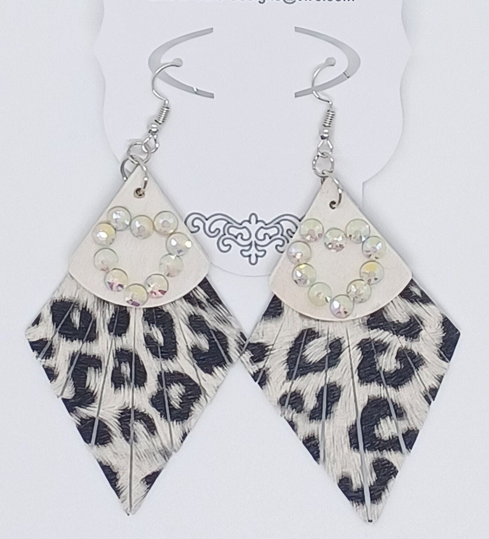 Cheetah Print Earrings, Faux Leather and Wood Earrings, Large Dangle ...