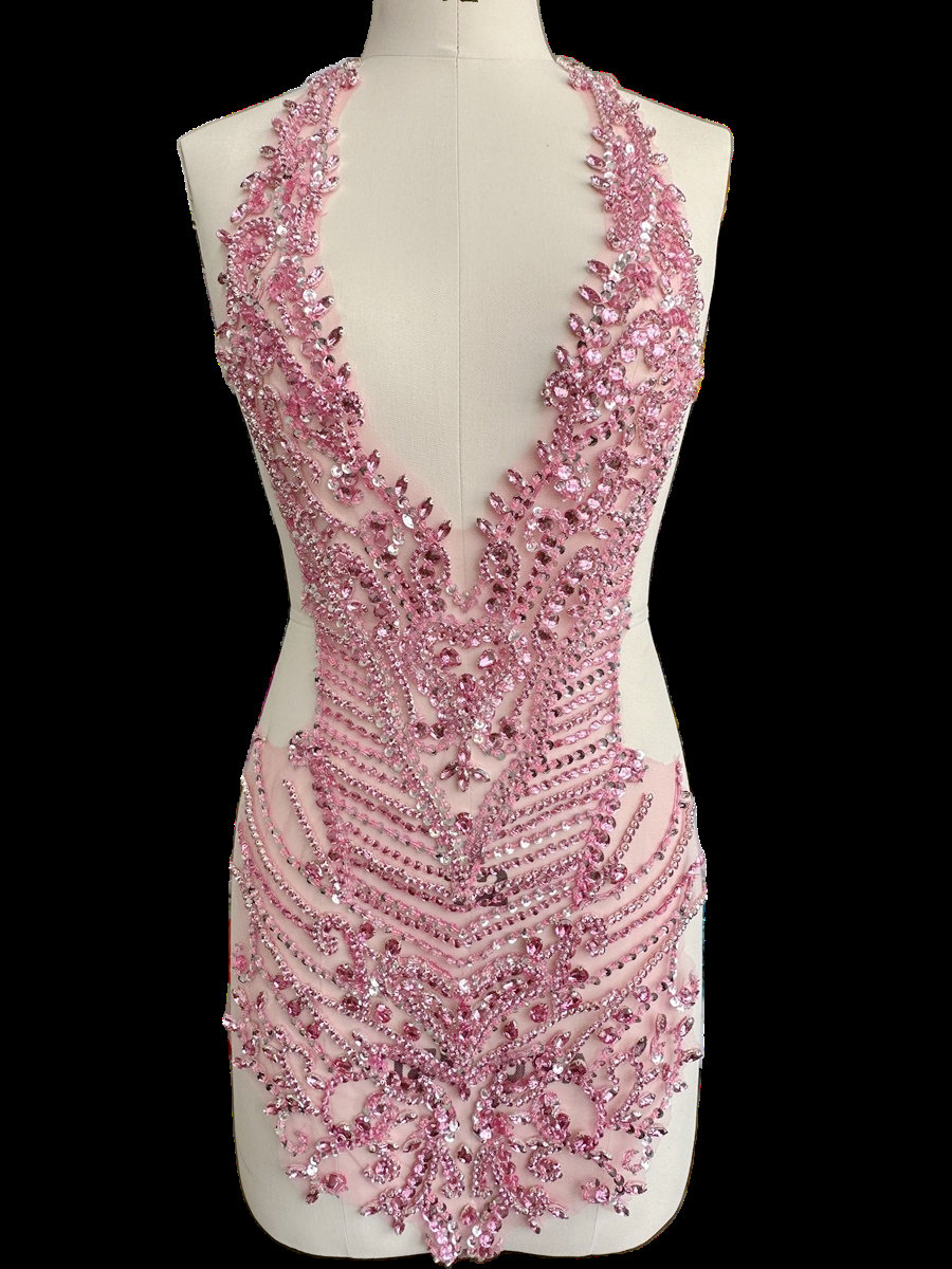 New Full Body Rhinestone Applique, Prom Dress Applique, Bodice Patch ...