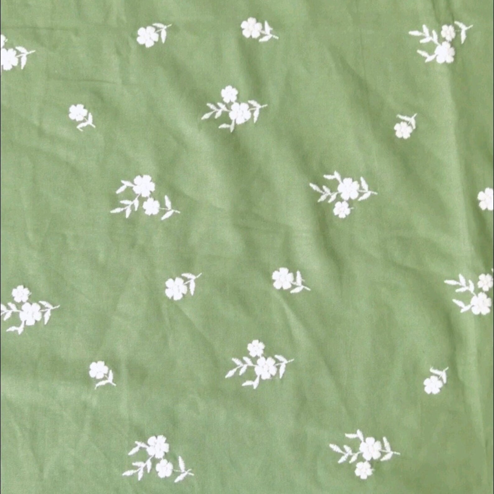 Green Floral Embroidered Linen Fabric Flower Linen Fabric for Wedding ...