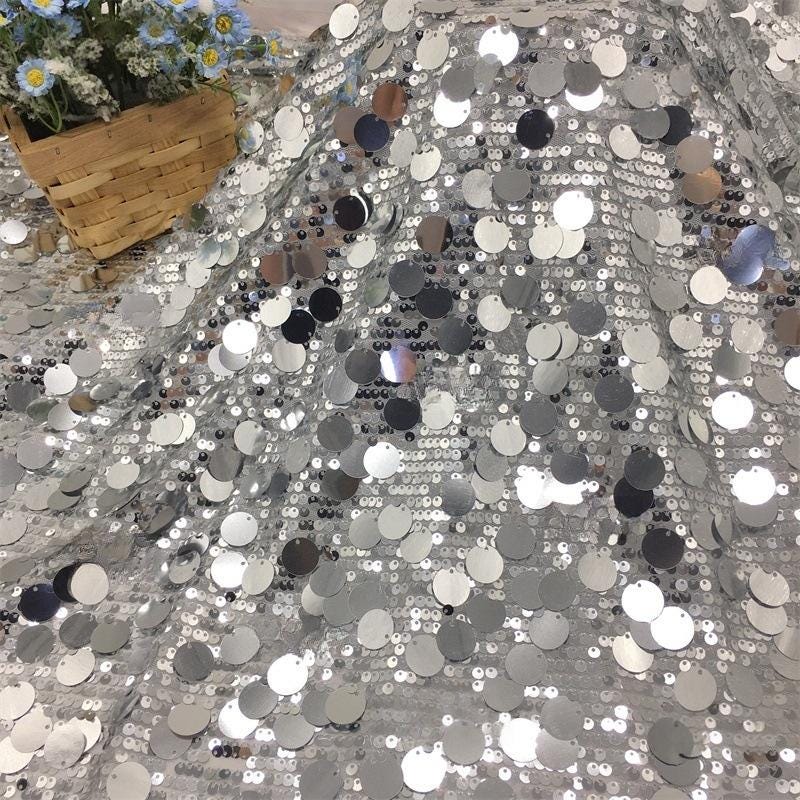 New!!1yard Silver Color Sequin Fabric,dangling Drop Sequin Fabric ...