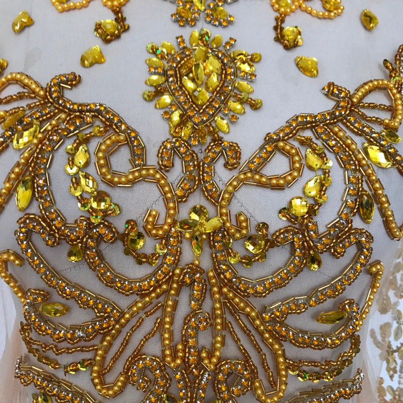 Full Body Rhinestone Applique Prom Dress Applique Bodice | Etsy