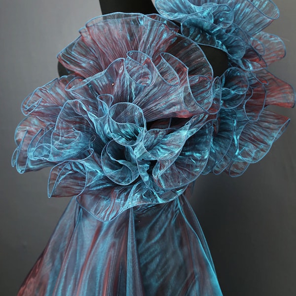 20 Colors Metallic Pleated Lace Trim Wave Pattern Pink Blue Ruffled ...