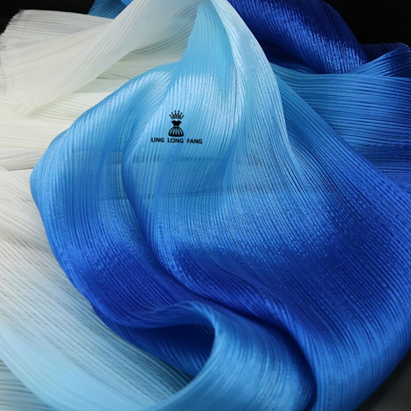 5 Colors Gradient Pleated Organza Fabric Folds Ruffle Ombre - Etsy