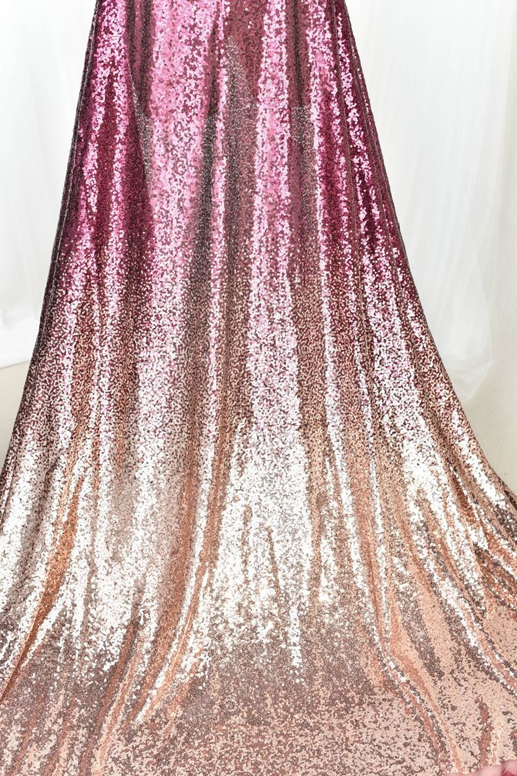 5 Colors Glitter Gradient Full Sequins Lace Fabric Gradient - Etsy