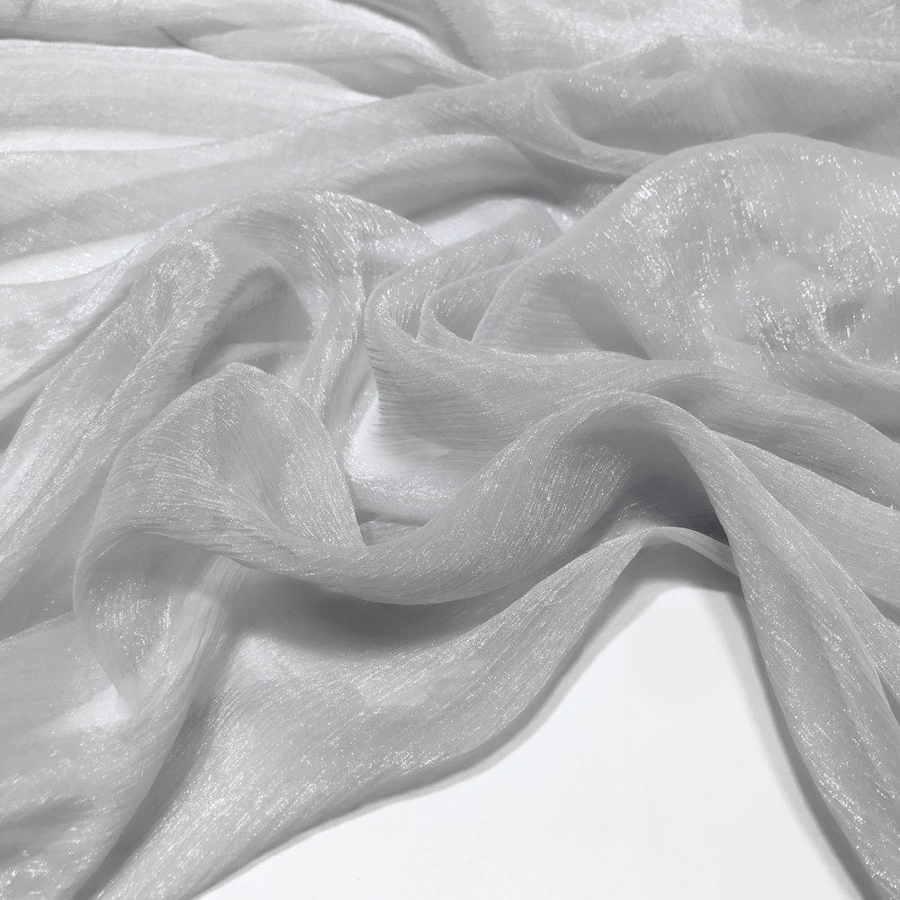 10 Colors Wine Red Shiny Chiffon Fabric Lightweight Silver Glossed ...