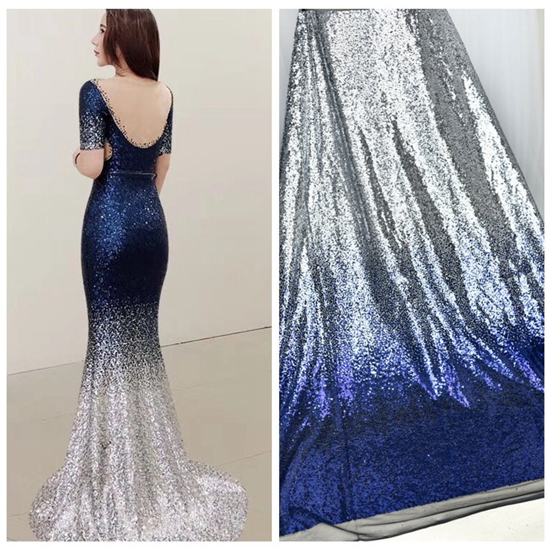 5 Colors Glitter Gradient Full Sequins Lace Fabric, Gradient Sequin ...