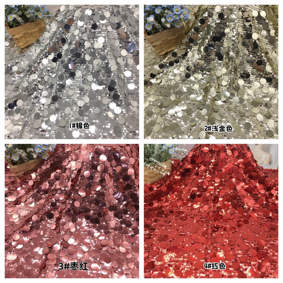New!!1yard Silver Color Sequin Fabric,dangling Drop Sequin Fabric ...