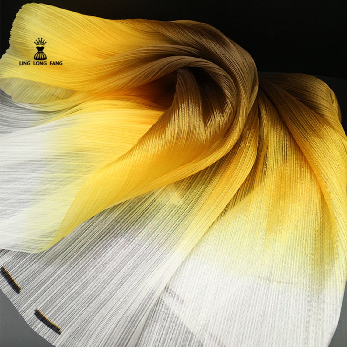 5 Colors Gradient Pleated Organza Fabric Folds Ruffle Ombre - Etsy