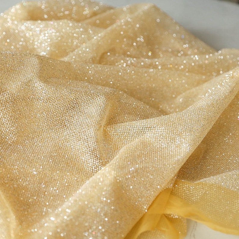 7 Colors Gold Yellow Glitter Sequin Lace Fabric Sequined Tulle - Etsy
